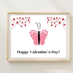 Valentines Day Butterfly Handprint Footprint Art Painting Craft ...