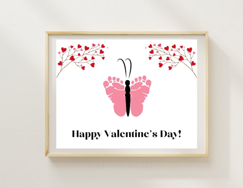Valentines Day Butterfly Handprint Footprint Art Painting Craft ...