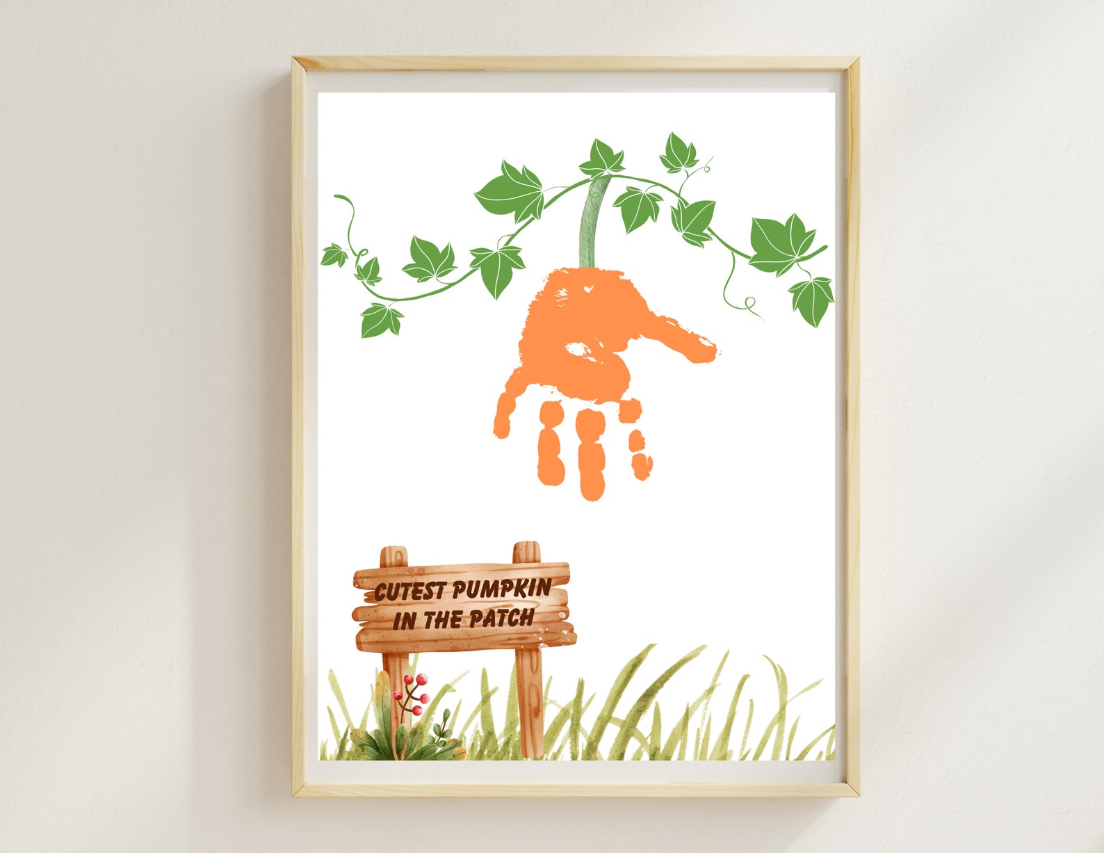 Pumpkin Handprint Art Printable | Fall Handprint Craft | September ...