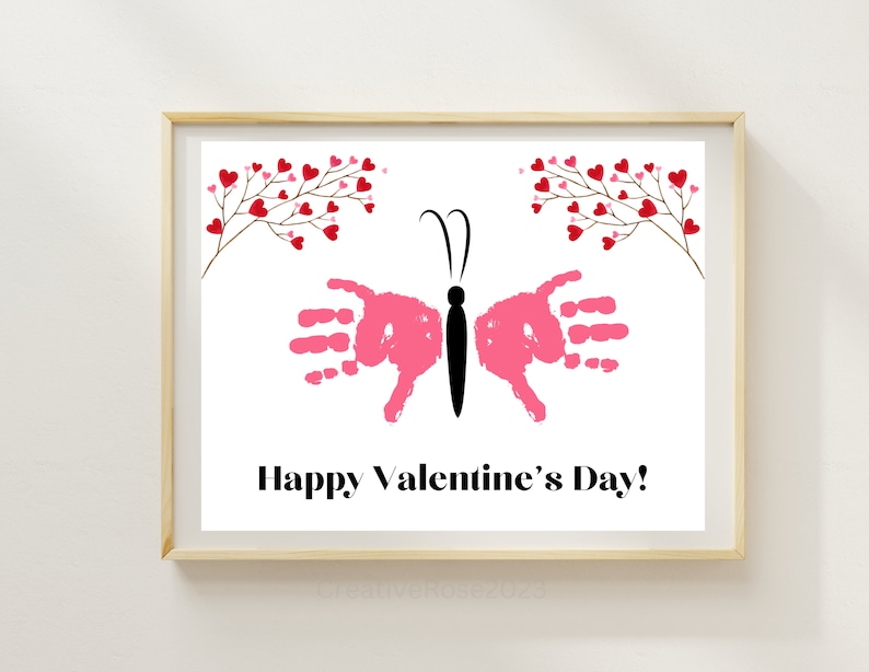 Valentines Day Butterfly Handprint Footprint Art Painting Craft ...
