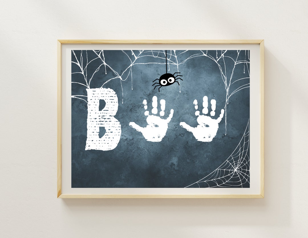 Halloween Handprint Art Fall Printable Wall Art Playroom Baby Toddler ...
