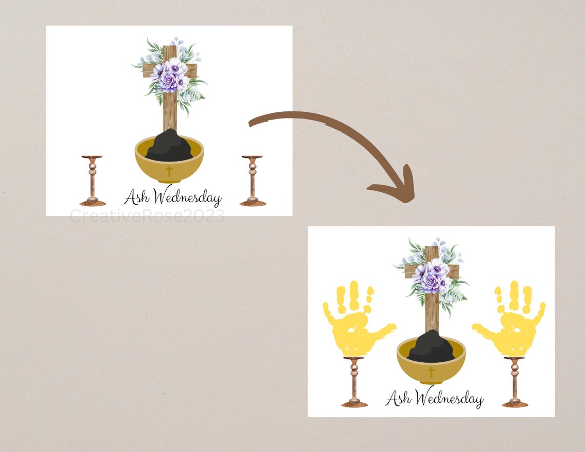 Ash Wednesday Craft Printable Handprint Art | Lent Craft | Holy Week ...