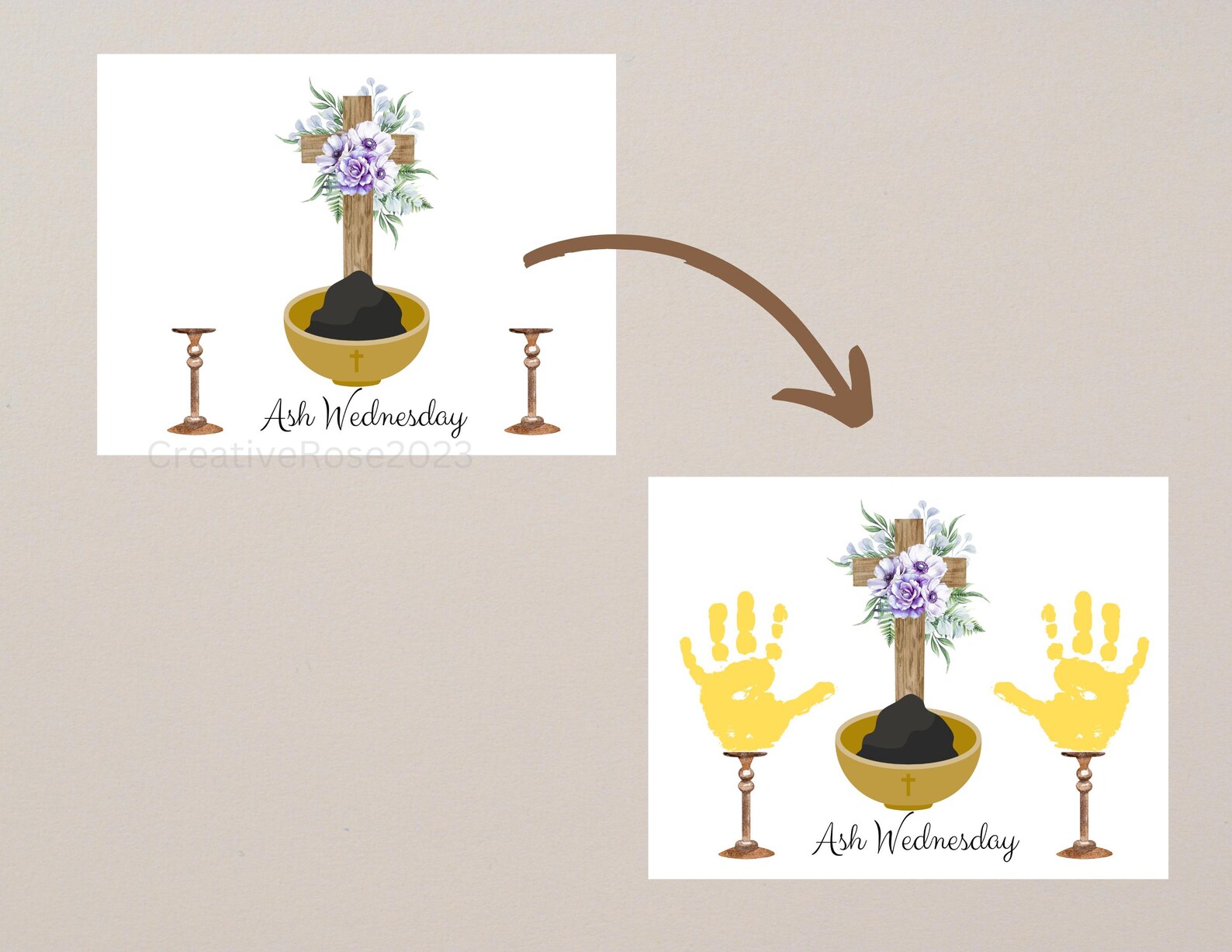 Ash Wednesday Craft Printable Handprint Art | Lent Craft | Holy Week ...