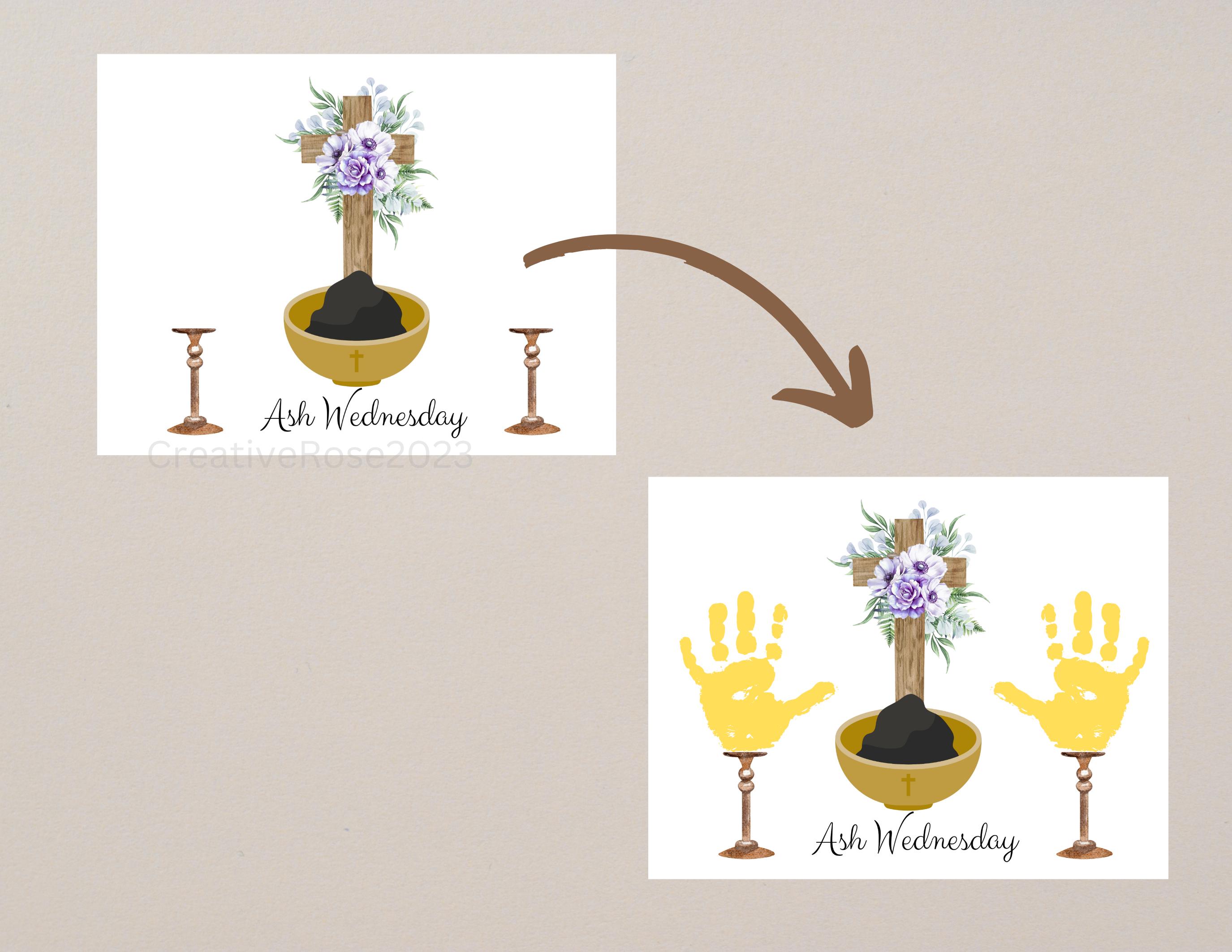 Ash Wednesday Craft Printable Handprint Art | Lent Craft | Holy Week ...