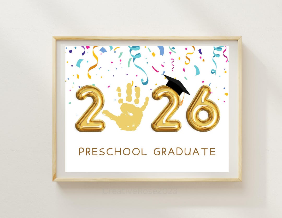 Preschool Graduation Handprint Art Printable - Etsy