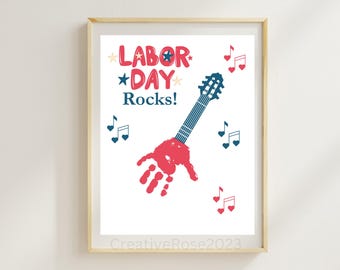 Labor Day Handprint Art Printable | Labor Day Craft for Preschool ...