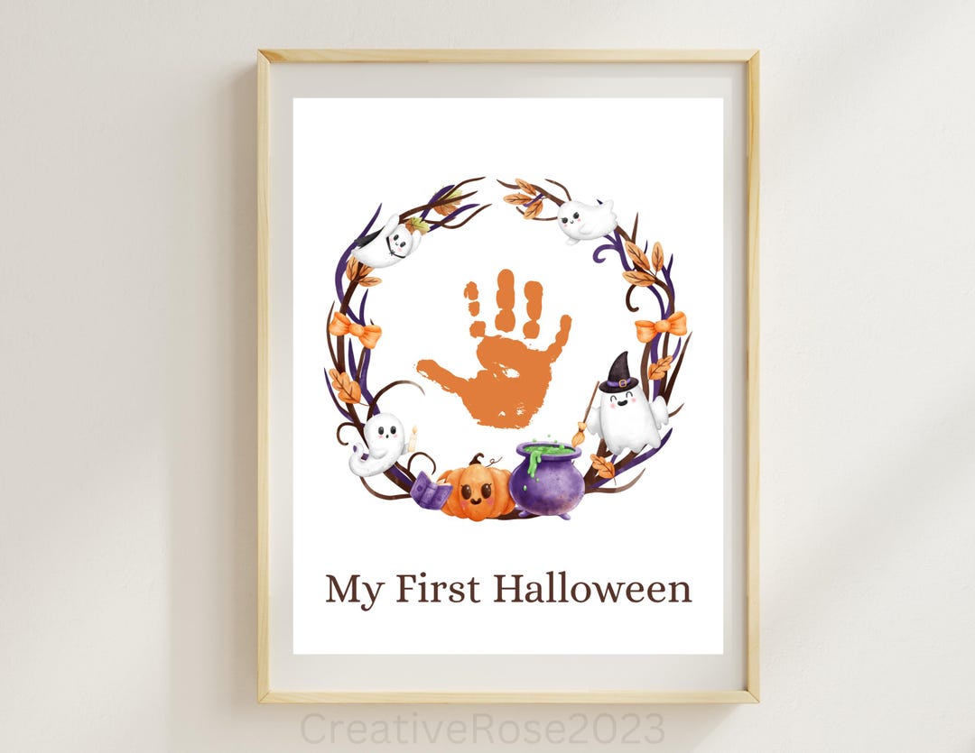 My First Halloween Handprint Art Printable | Fall Handprint Craft | My ...