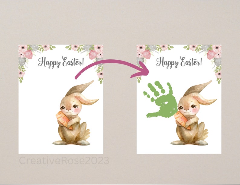 Easter Handprint Art Painting Craft Printable Template Baby Toddler ...