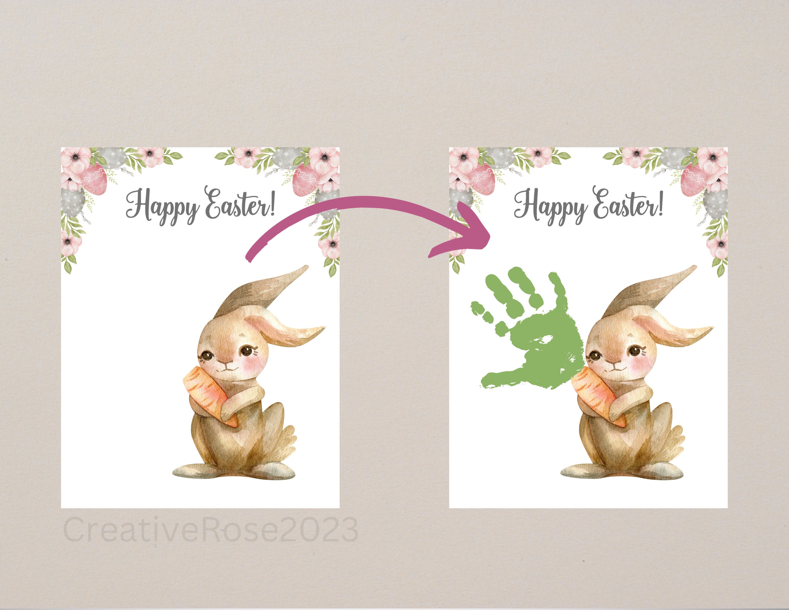 Easter Handprint Art Painting Craft Printable Template Baby Toddler ...