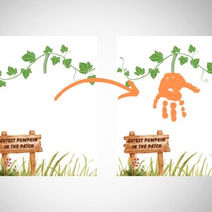 Pumpkin Handprint Art Fall Handprint Art Printable Craft Baby Toddler ...