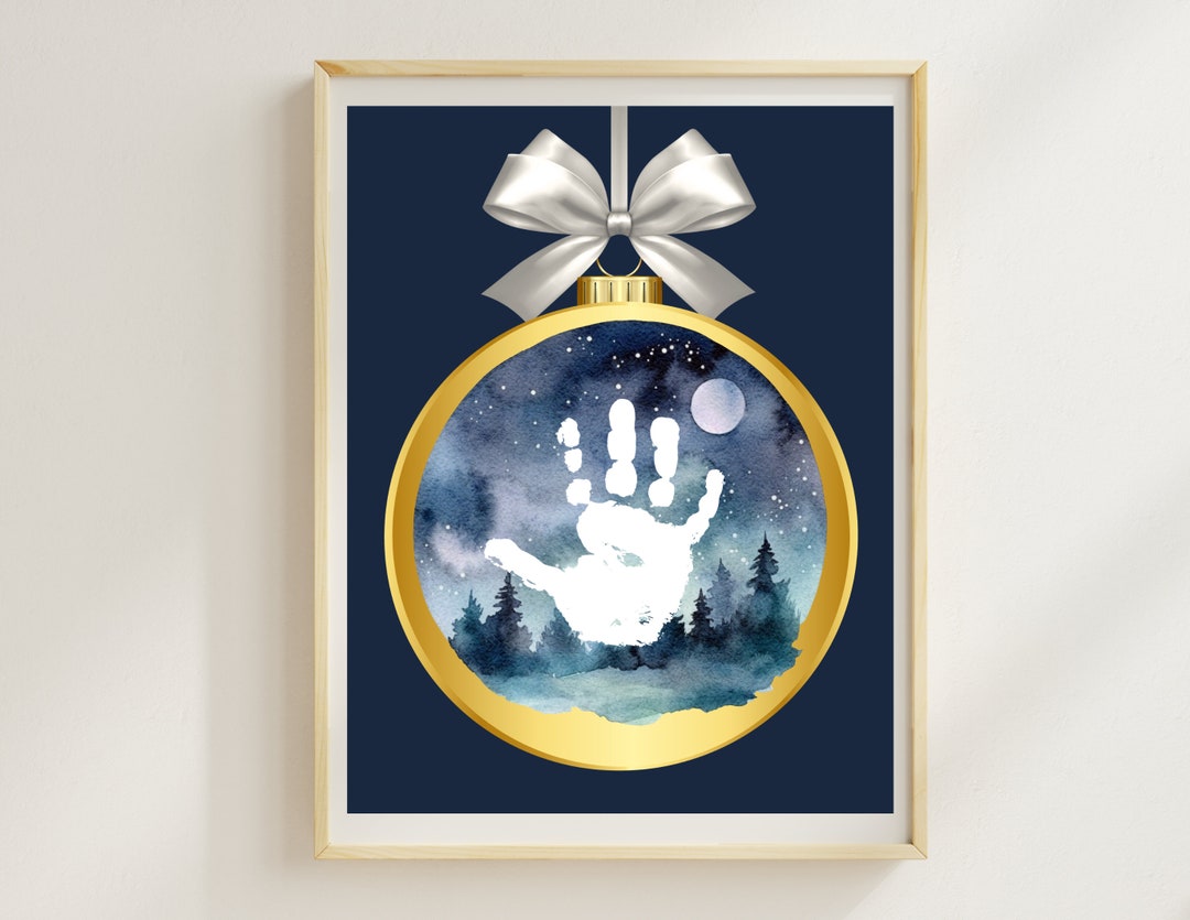 Christmas Ornament Handprint Art Craft for Kids and Baby Printable ...