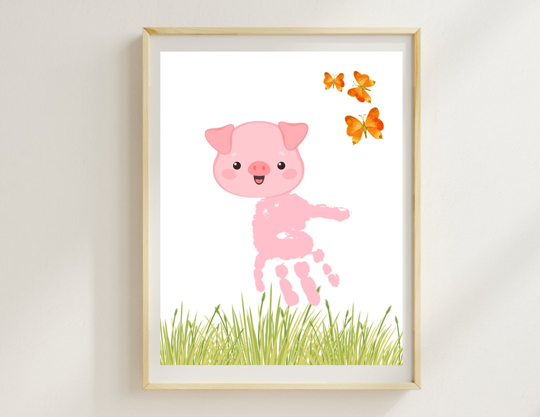 DIY Pig Farm Animal Handprint Footprint Art Craft Printable Template ...