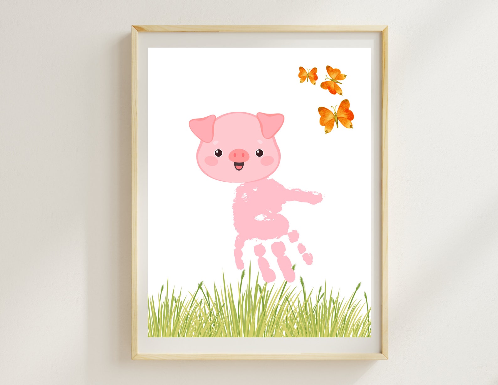 DIY Pig Farm Animal Handprint Footprint Art Craft Printable Template ...