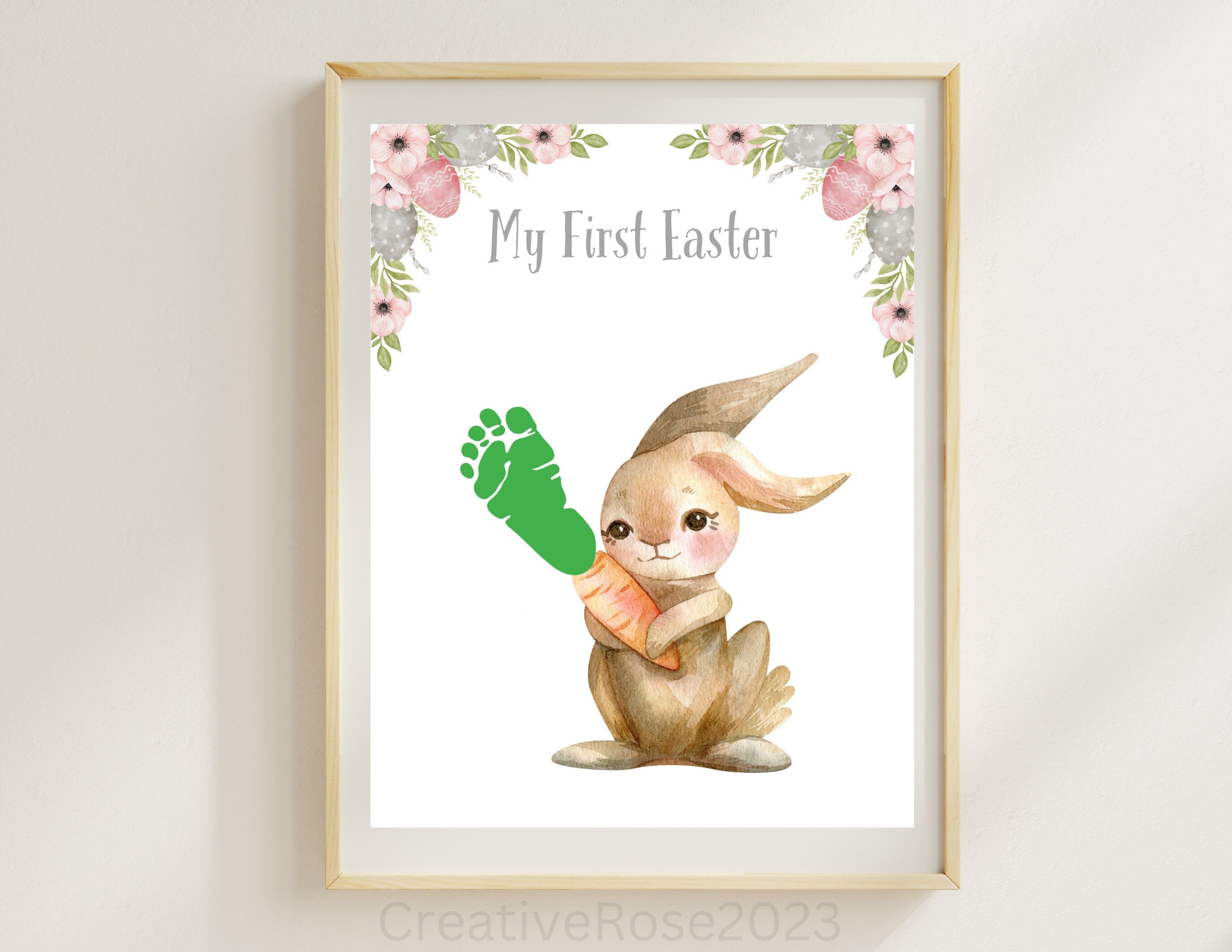 Bunny Handprint Art Painting Craft Printable Template Newborn Baby ...