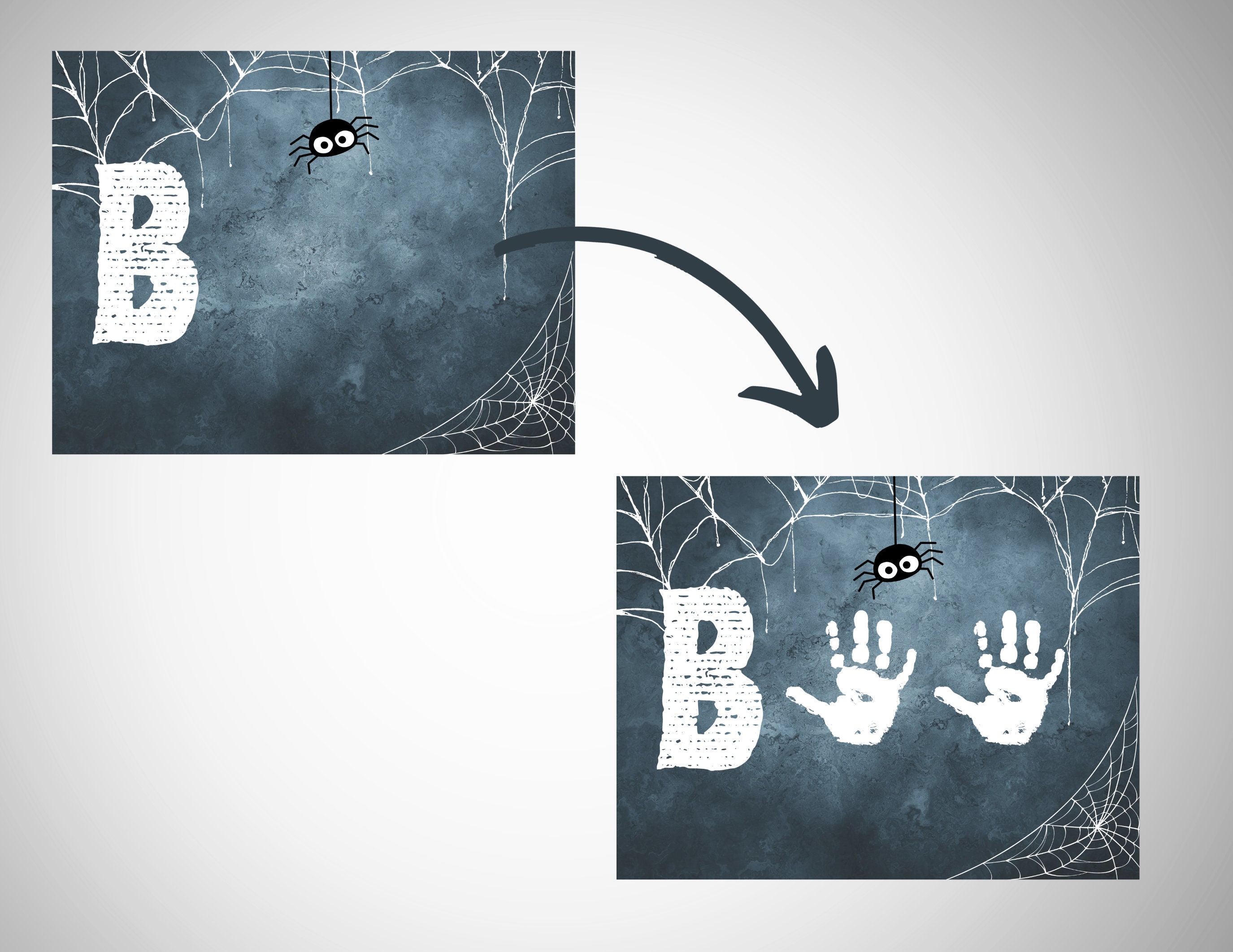 Halloween Handprint Art Fall Printable Wall Art Playroom Baby Toddler ...