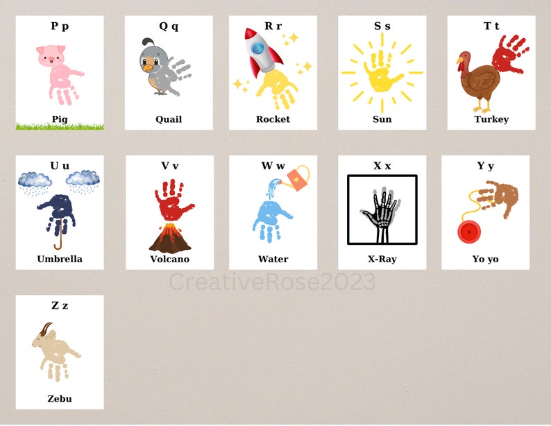 Libro imprimible de huellas de manos del alfabeto - Etsy México