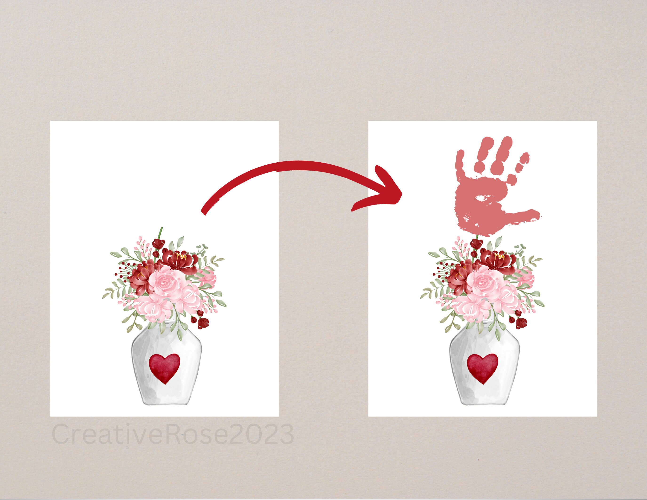 Flower Handprint Craft | Spring Art Card Decor | Kids Memory Keepsake ...