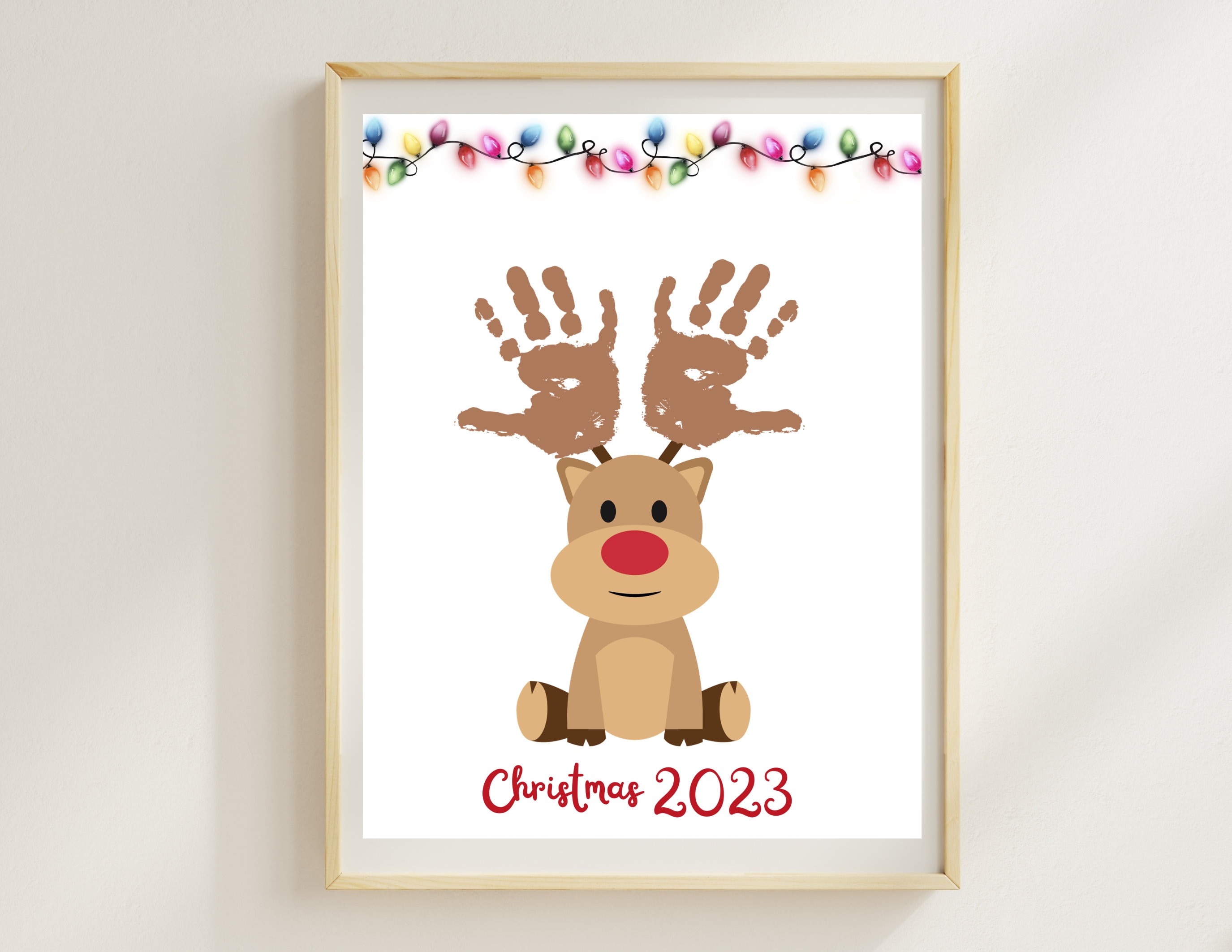 Reindeer Christmas Handprint Art Painting Craft Printable Template Baby ...