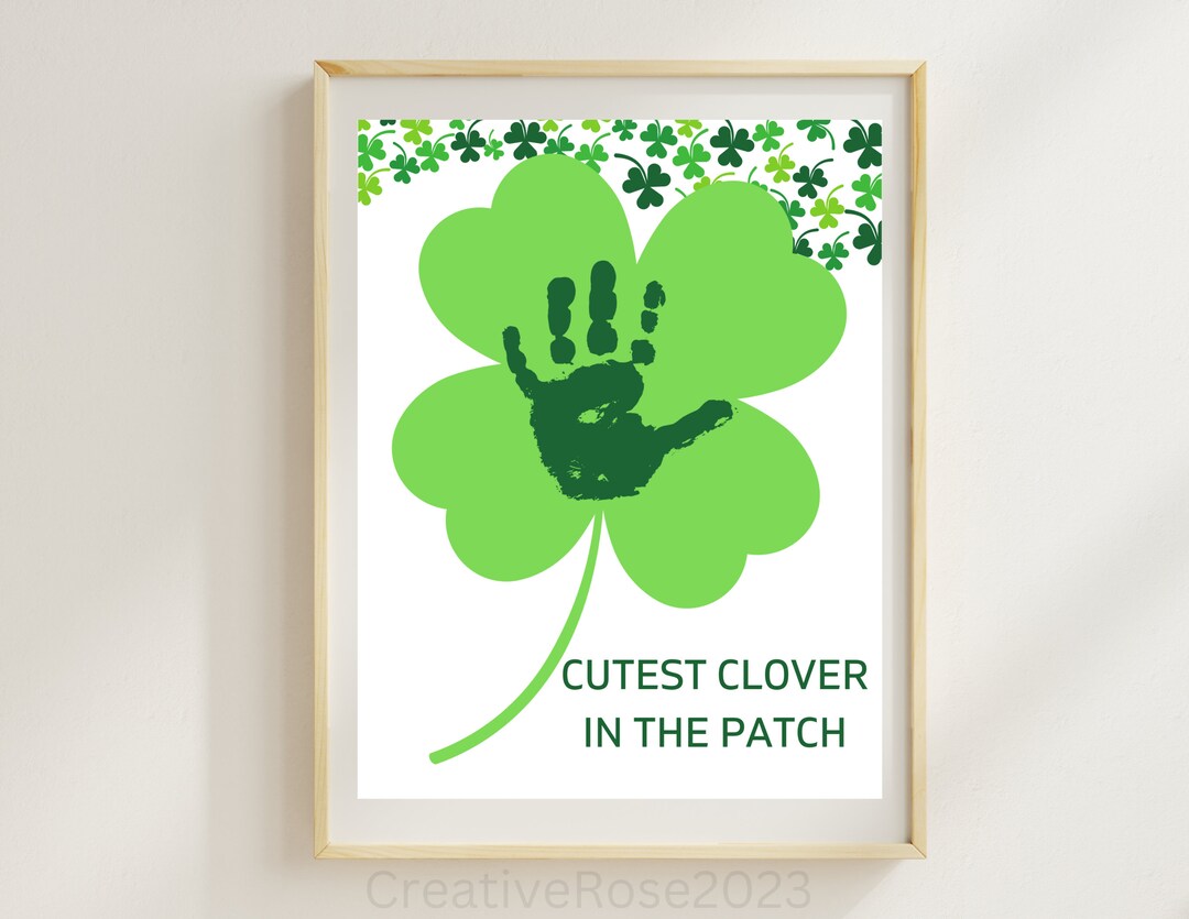 St Patrick's Day Handprint Art Four Leaf Clover Handprint Craft ...
