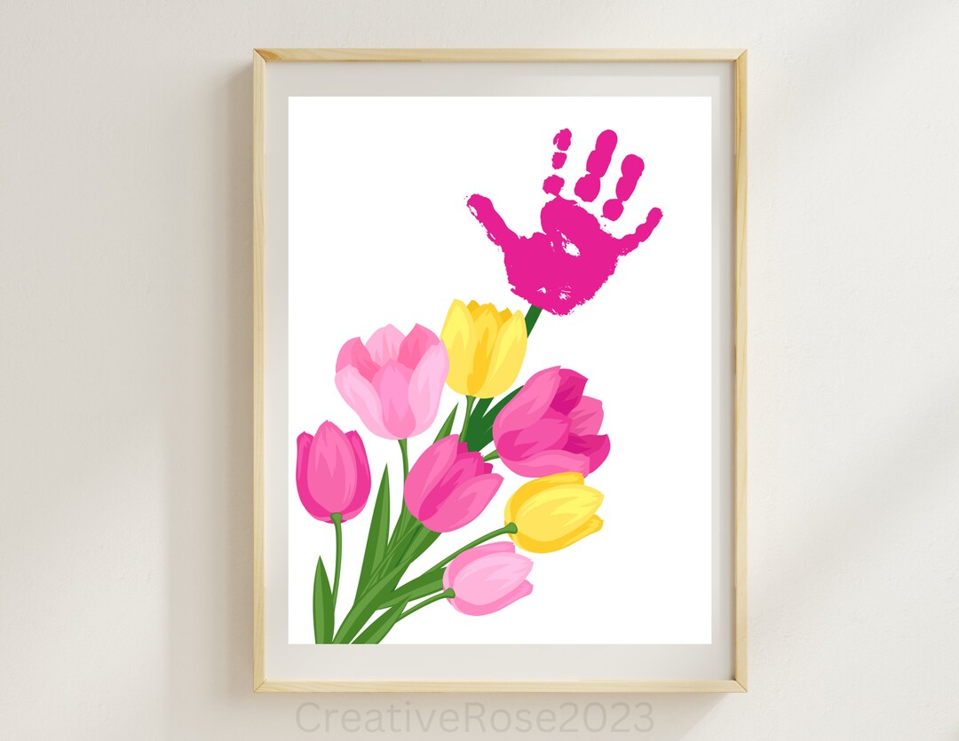 Mother's Day Handprint Flower Bouquet Printable | Mother's Day Flower ...