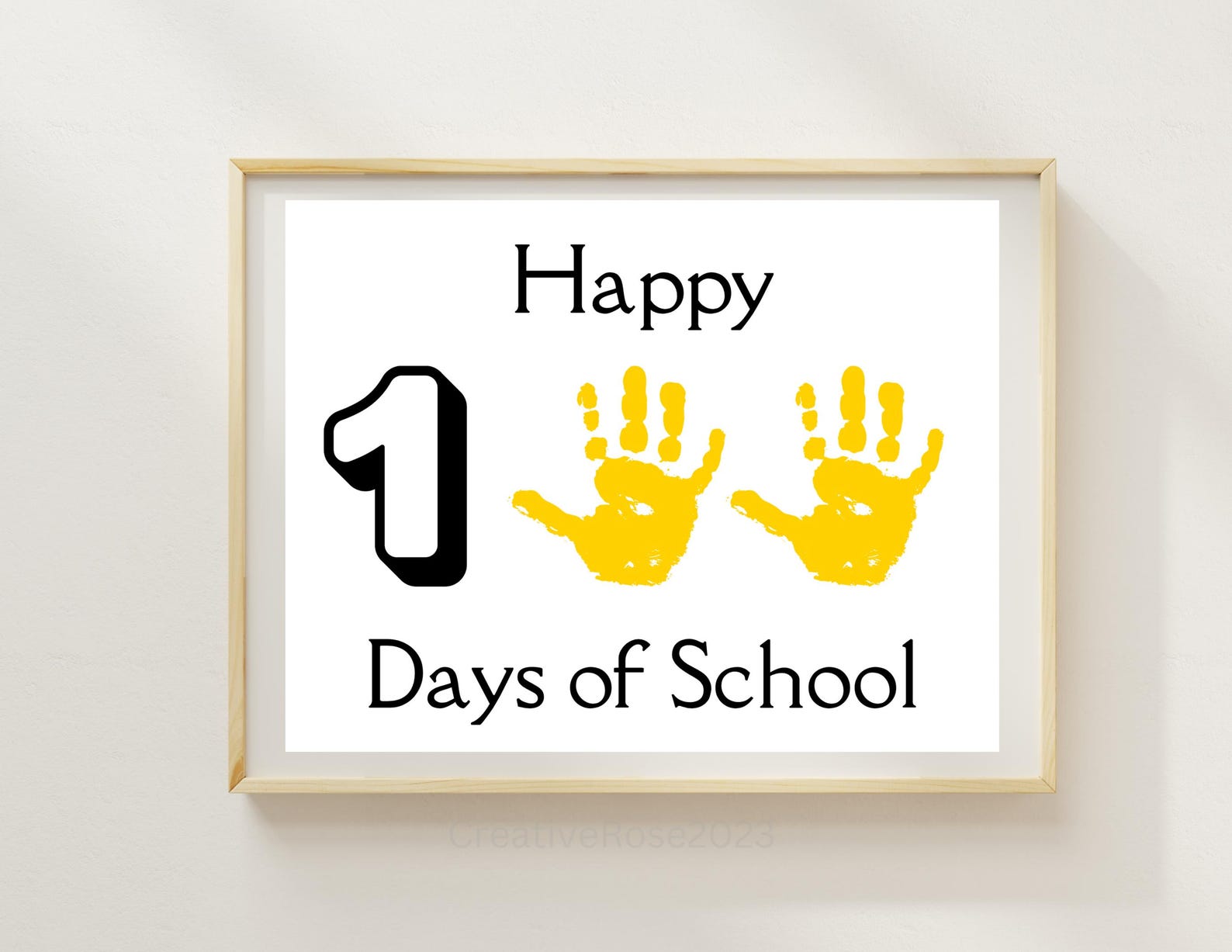 100th Day of School Handprint Art Printable | Preschool Handprint Craft ...