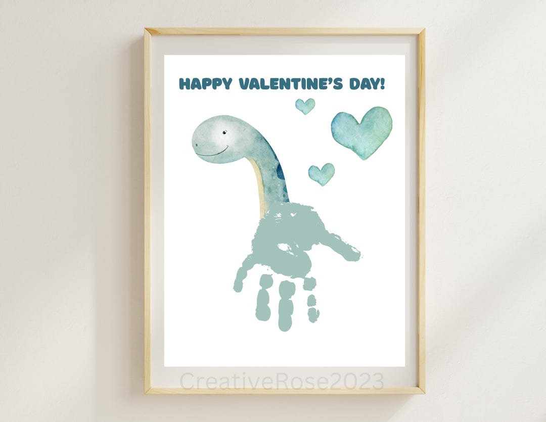Dinosaur Valentines Day Handprint Craft Printable | Kindergarten ...