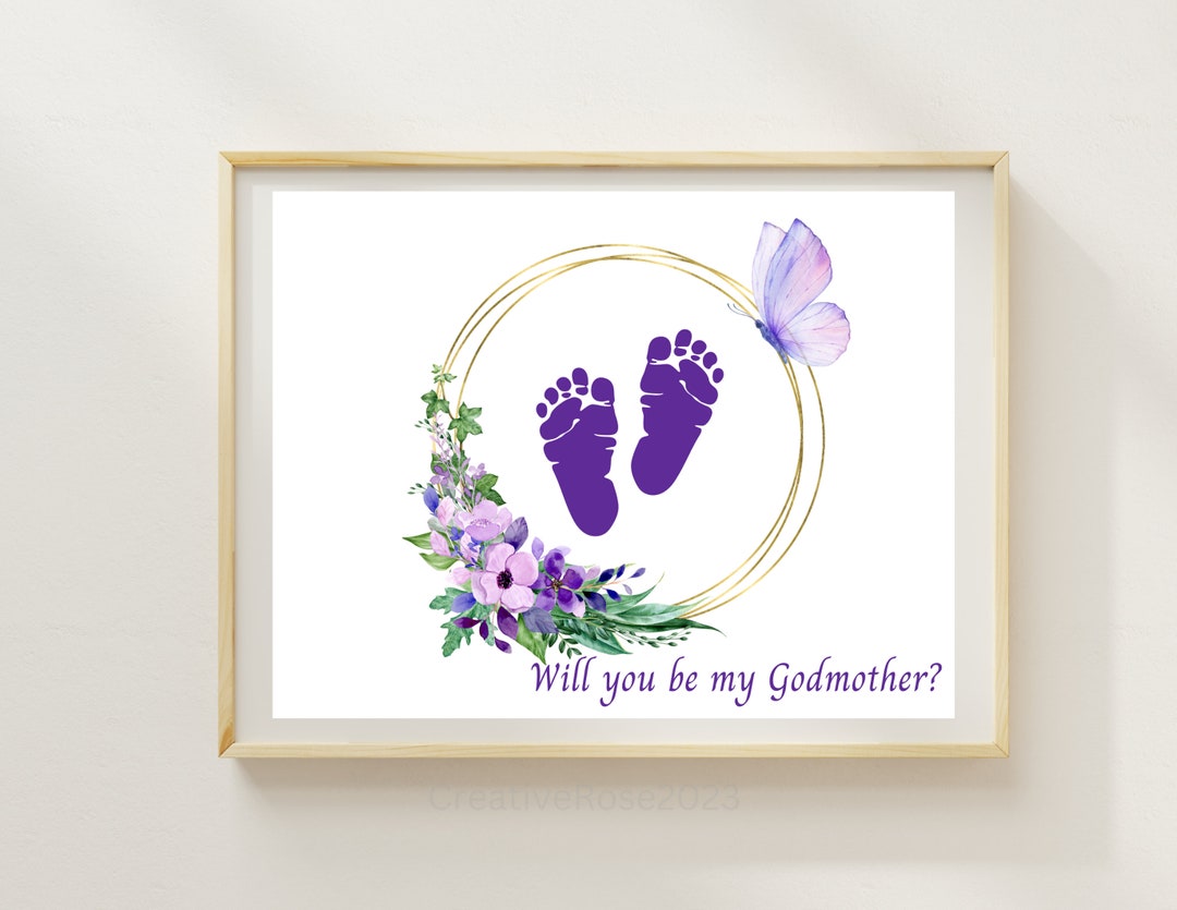 Godmother Proposal Handprint Art From Baby, Toddler, or Preschool Kid ...
