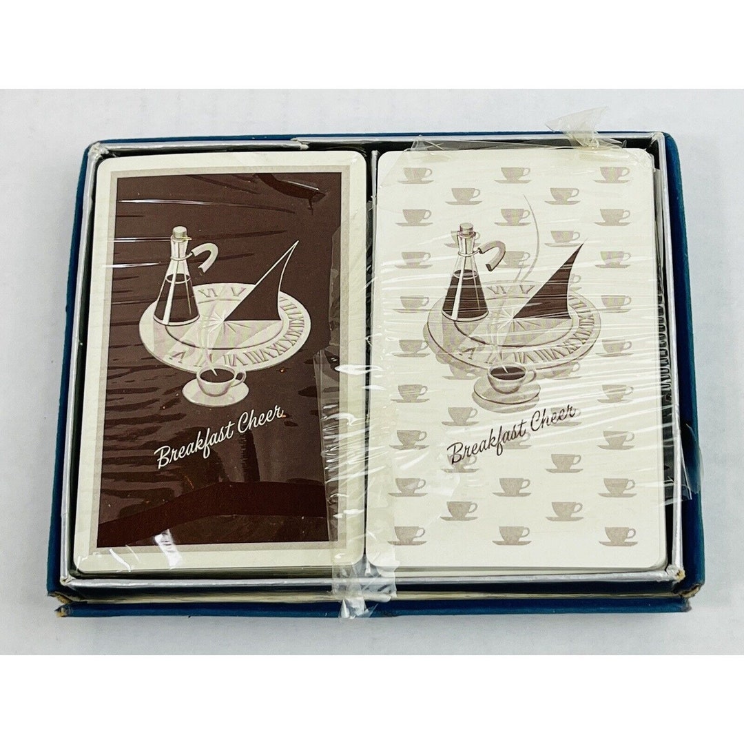 Vintage Breakfast Cheer Bridge Playing Cards W/boxcoffeepartially ...
