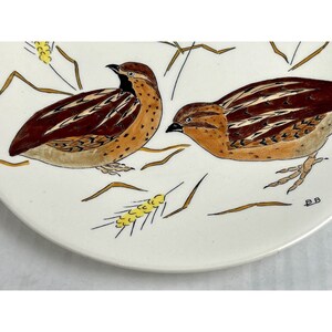 Gien France Game Bird Plate Quail 9.259 1/4 Vintage French Dinnerware ...