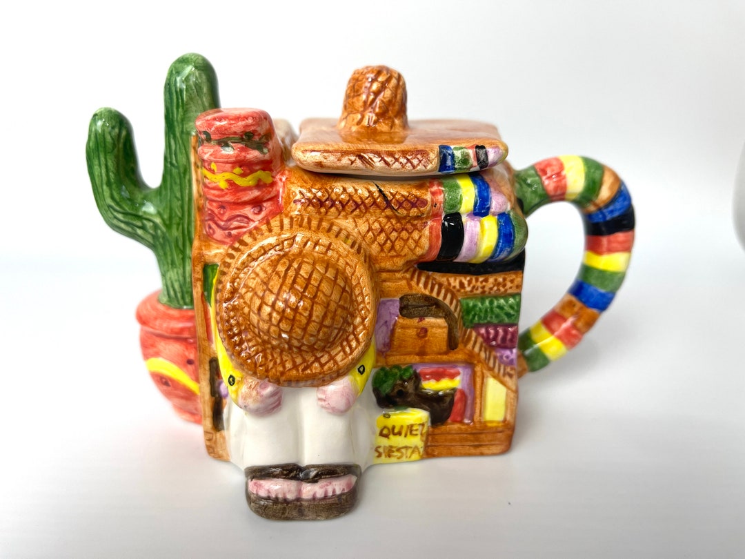 Southwestern Mini Teapot Mexican Sombrero Tea-nee Tiny Small Vtg ...