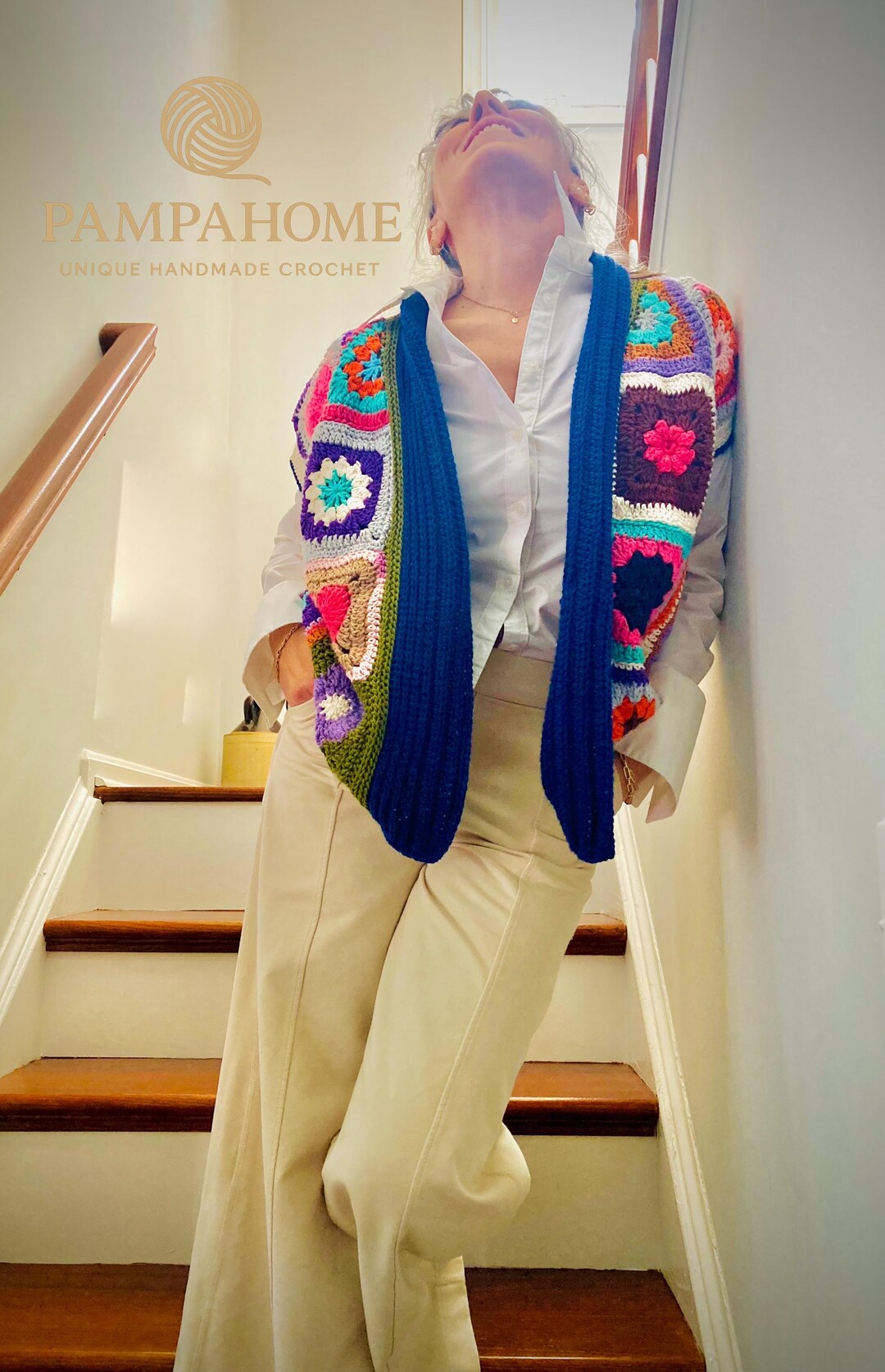 Crochet Granny Square Vest: Handmade 100% Cotton Boho Layer - Etsy