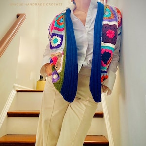 Crochet Granny Square Vest: Handmade 100% Cotton Boho Layer - Etsy