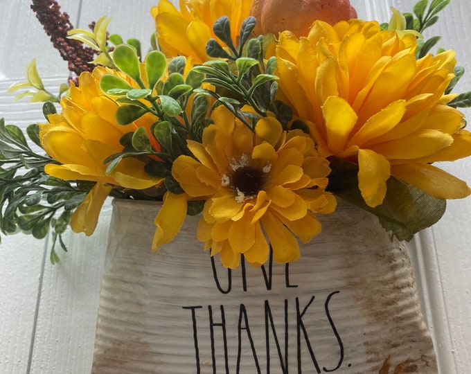 Tin Can Pocket Posey Fall Decor Crushed Can Upcycled Wall Art ...