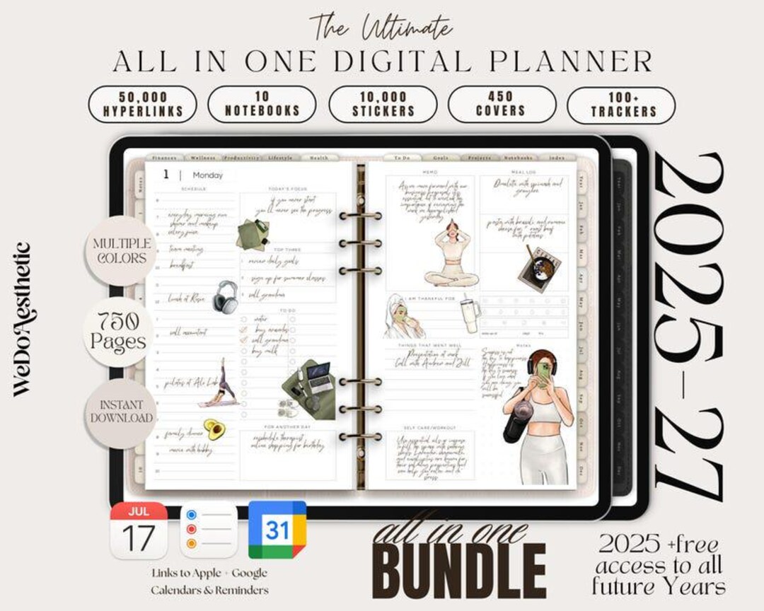 2025,2026 All-in-one Dated Digital Planner, Budget, Fitness, Notebook ...