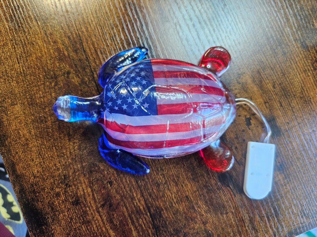 Patriotic Light up Turtle Decor - Etsy