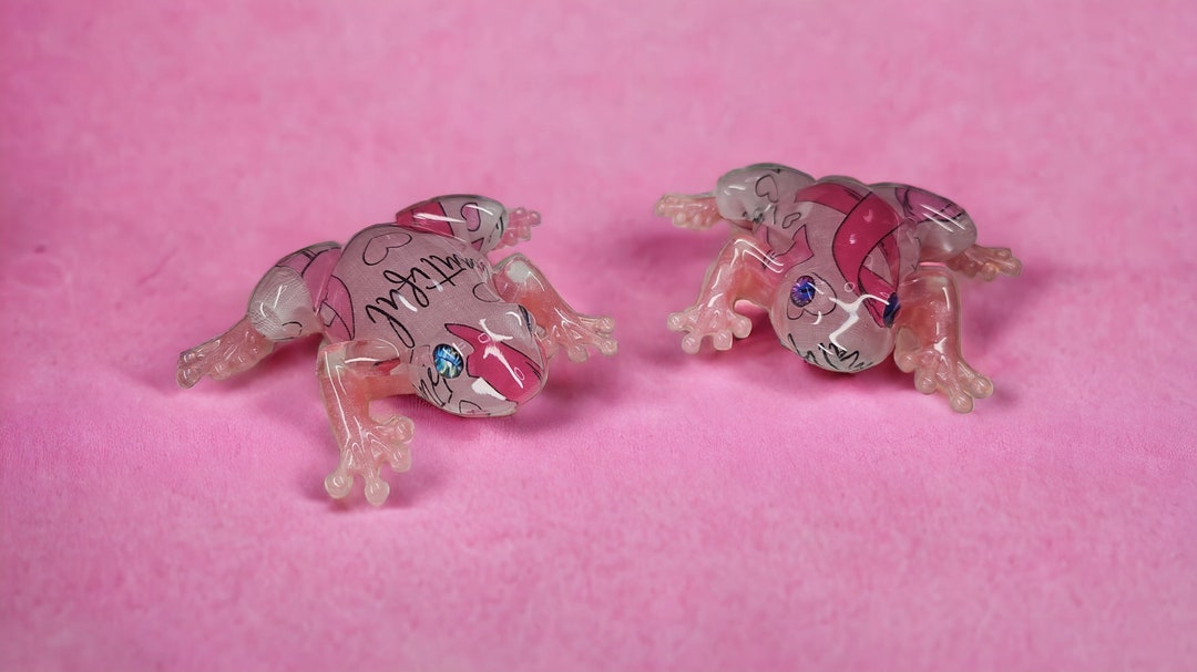 Breast Cancer Awareness Resin Frog Love Brave Beautiful - Etsy