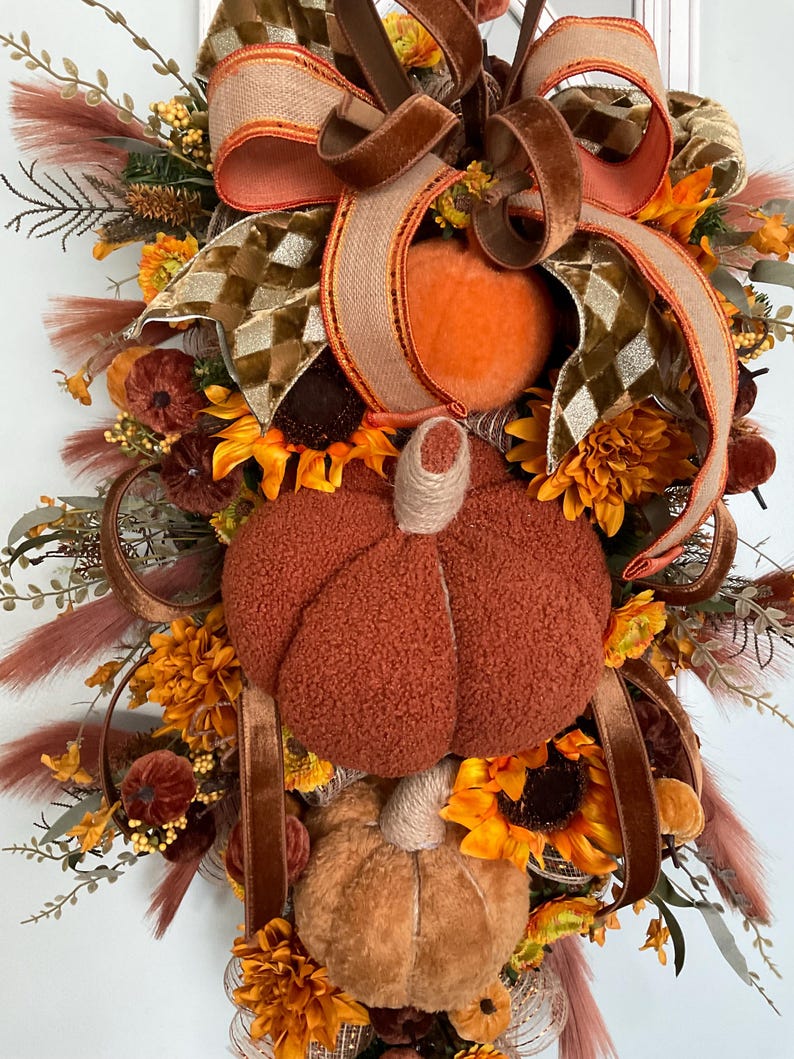 Pumpkin Fall Swag: XXL Autumn Door Decor - Etsy