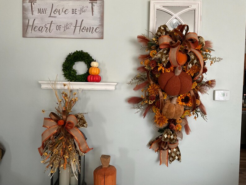 Pumpkin Fall Swag: XXL Autumn Door Decor - Etsy