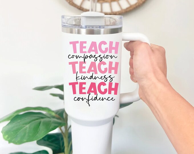 Teacher Appreciation Cup-teacher Gift-teach, Grow, Inspire-teacher Cup ...