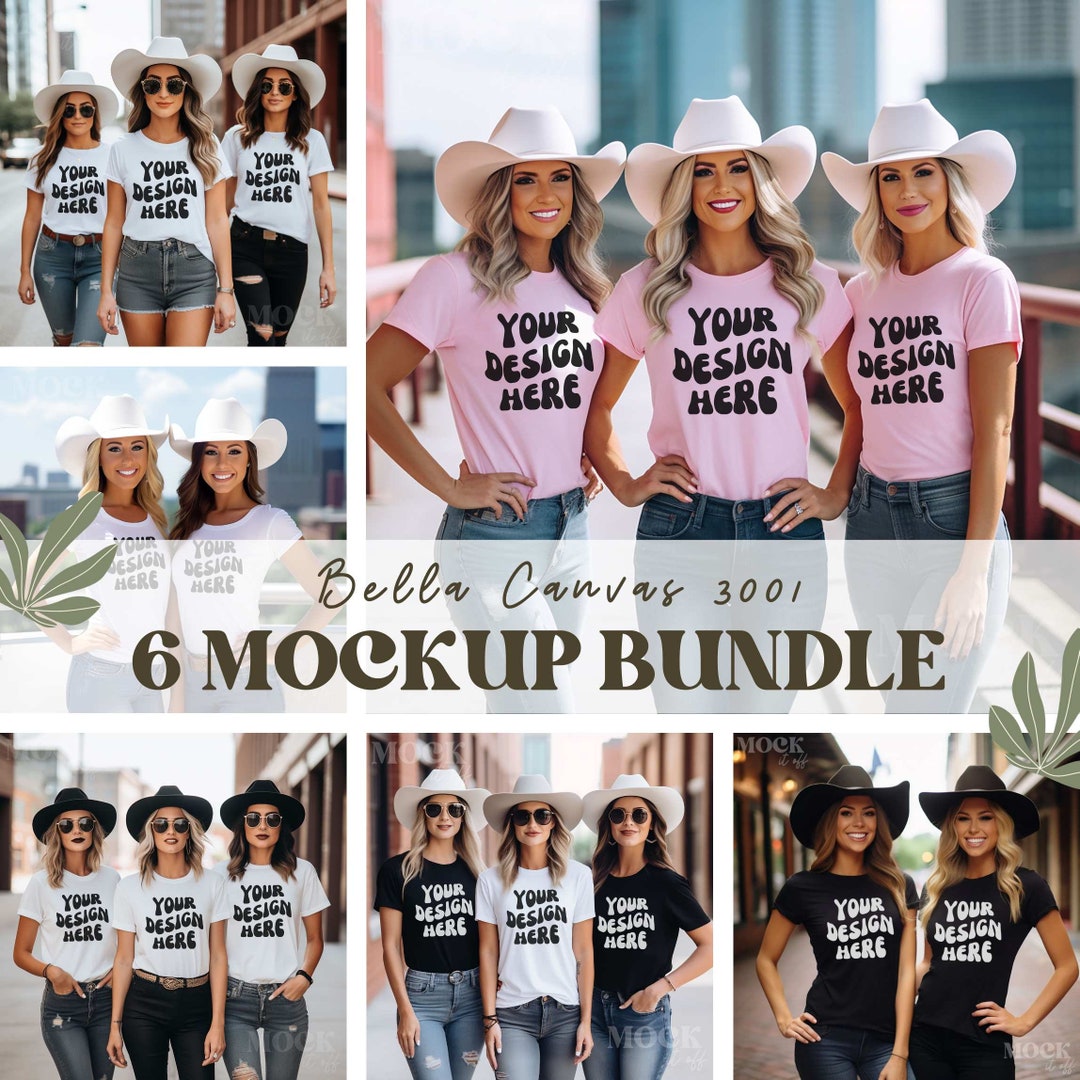 Group Mockup, Pink Group Shirt Mockup, Bella Canvas 3001 Tshirt Mock ...