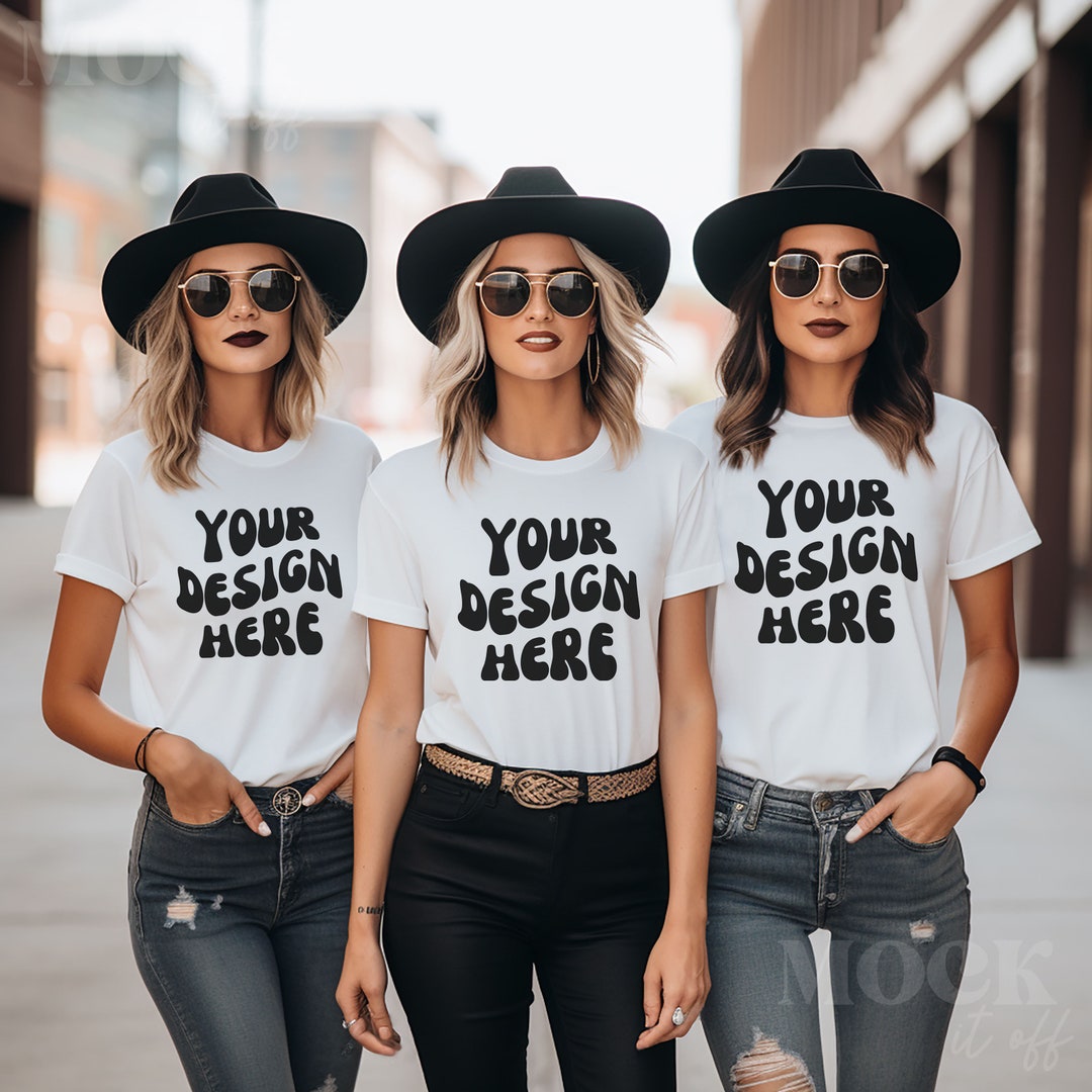 Group Mockup, White Shirt Group Mockup, Bella Canvas 3001 Tshirt Mock ...