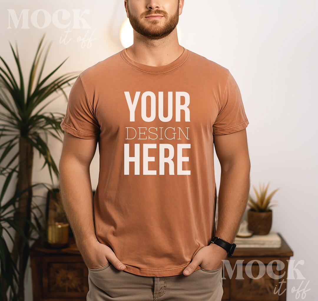 Male Mockup, Comfort Colors Yam Mockup, C1717 Trendy Shirt Mockup, Mens ...