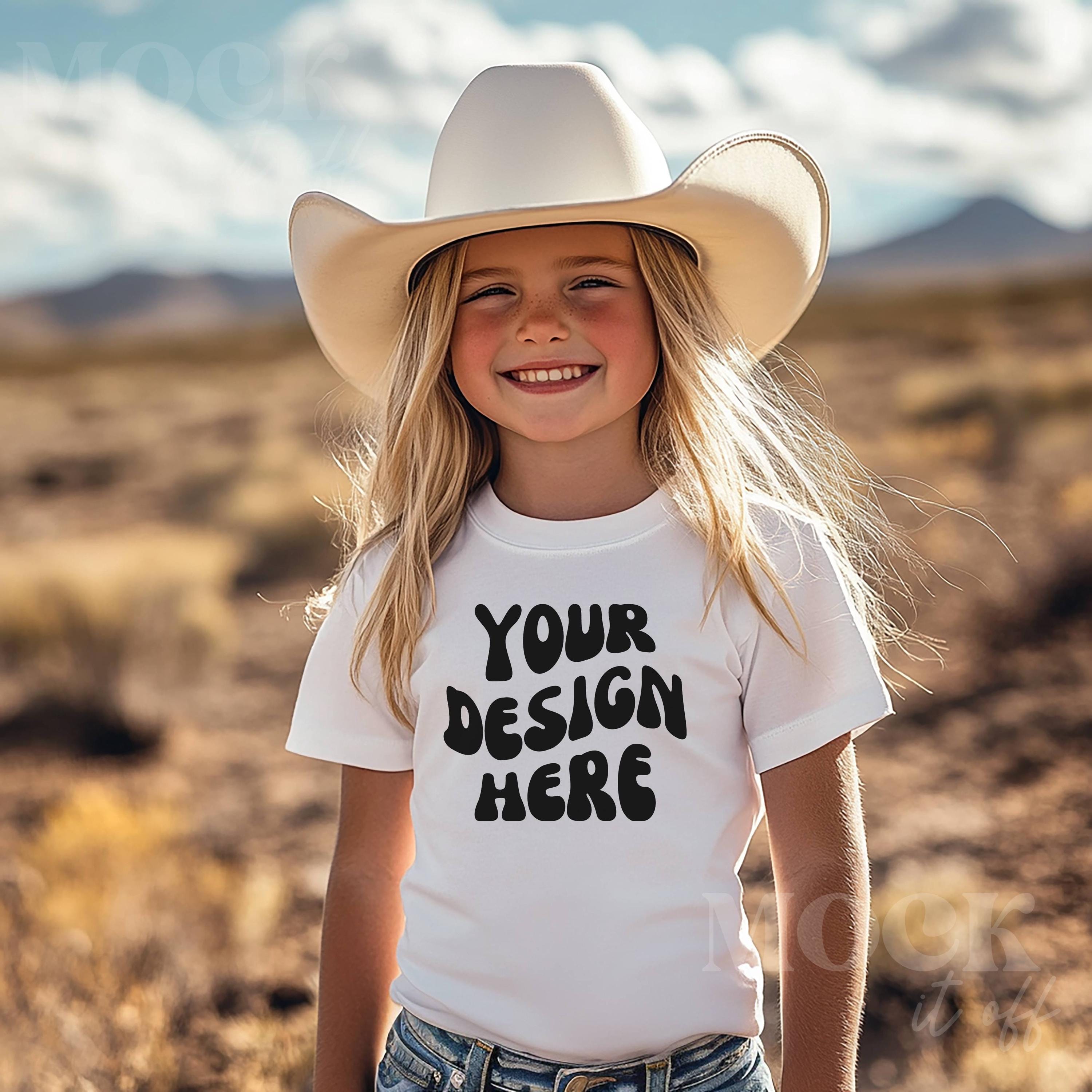Western Kids Mockup, White Comfort Colors 9018 Youth Midweight Tee ...