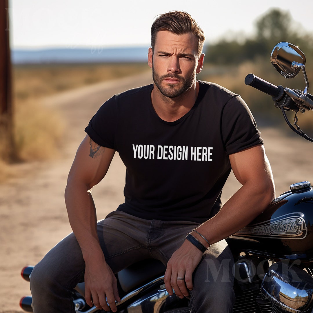 Male Mockup, Black Gildan 64000 Tshirt Mockup, Mens T-shirt Mockup ...