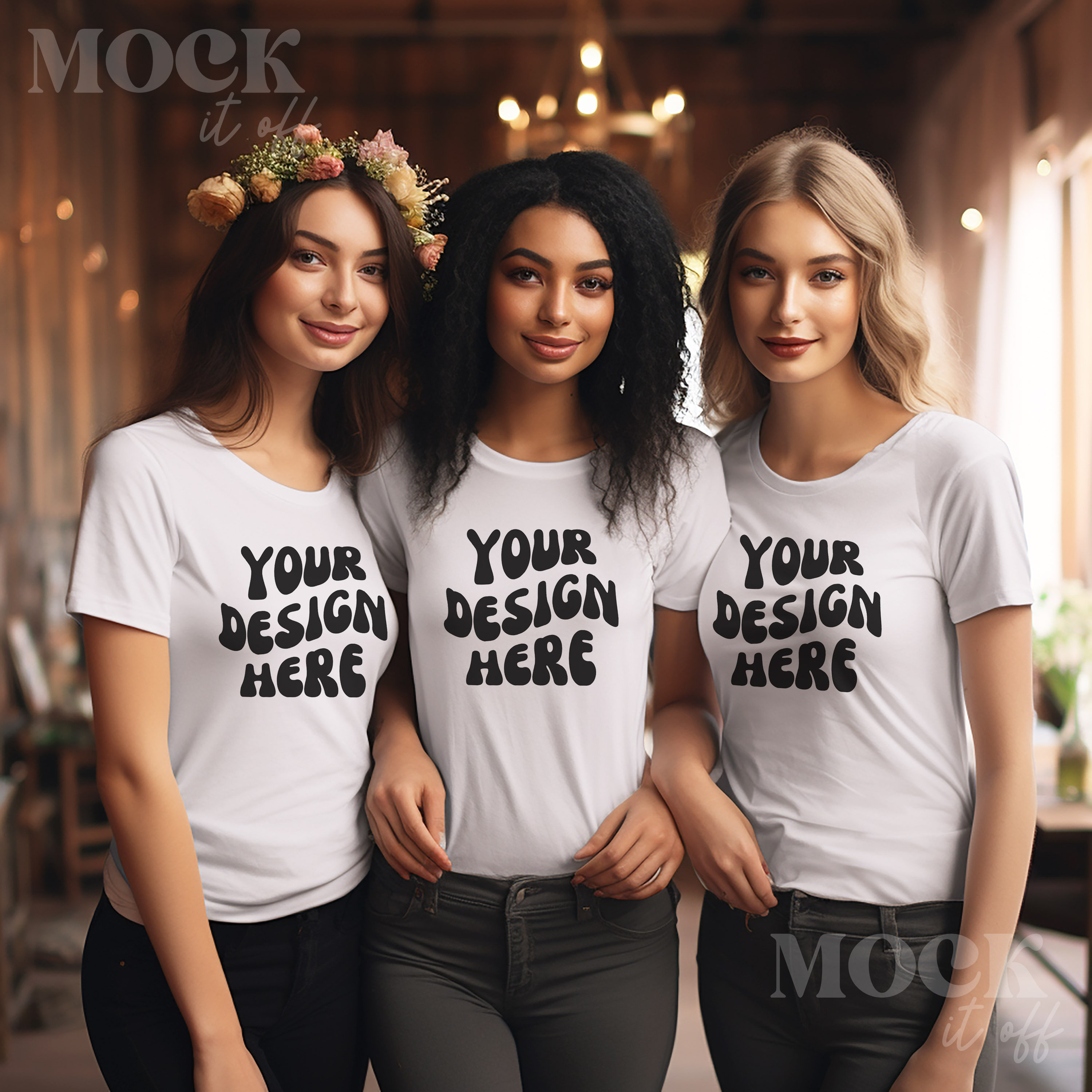 Group Mockup, White Shirt Group Mockup, Bella Canvas 3001 Tshirt Mock ...