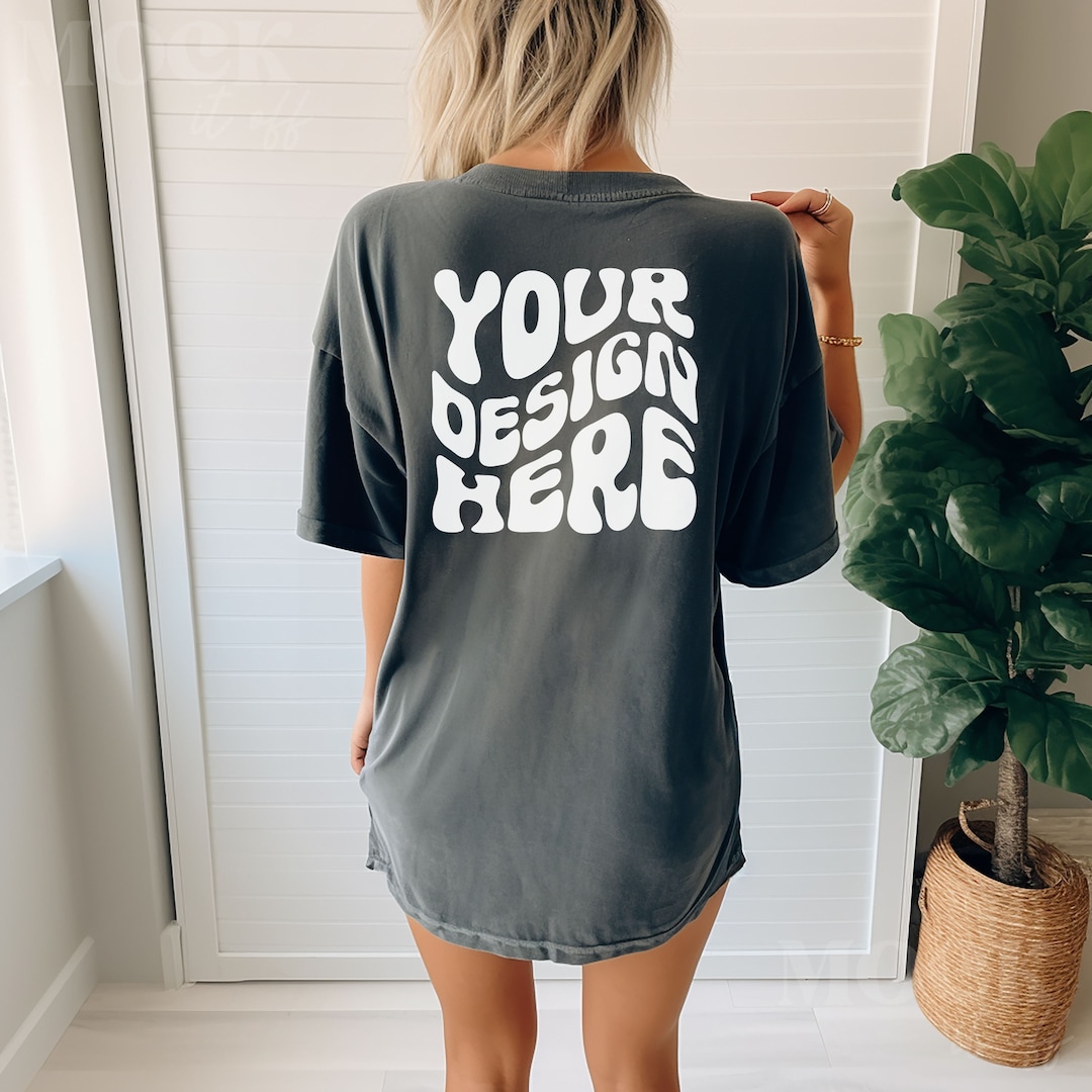 Pepper Back of Shirt Comfort Colors 1717 Tshirt Mockup, Female Model ...