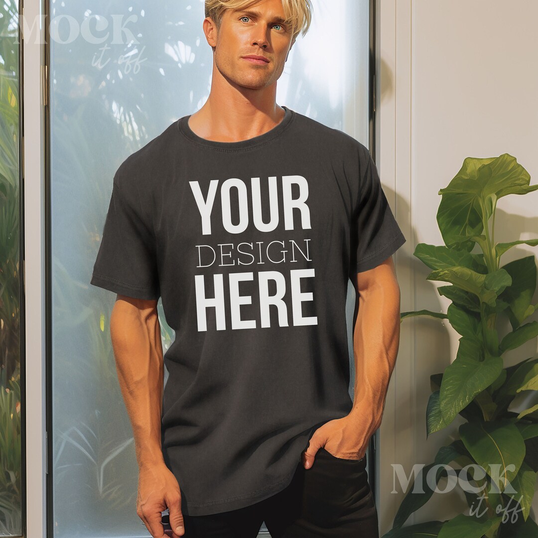 Male Mockup, Comfort Colors Pepper Mockup, C1717 Trendy Shirt Mockup ...