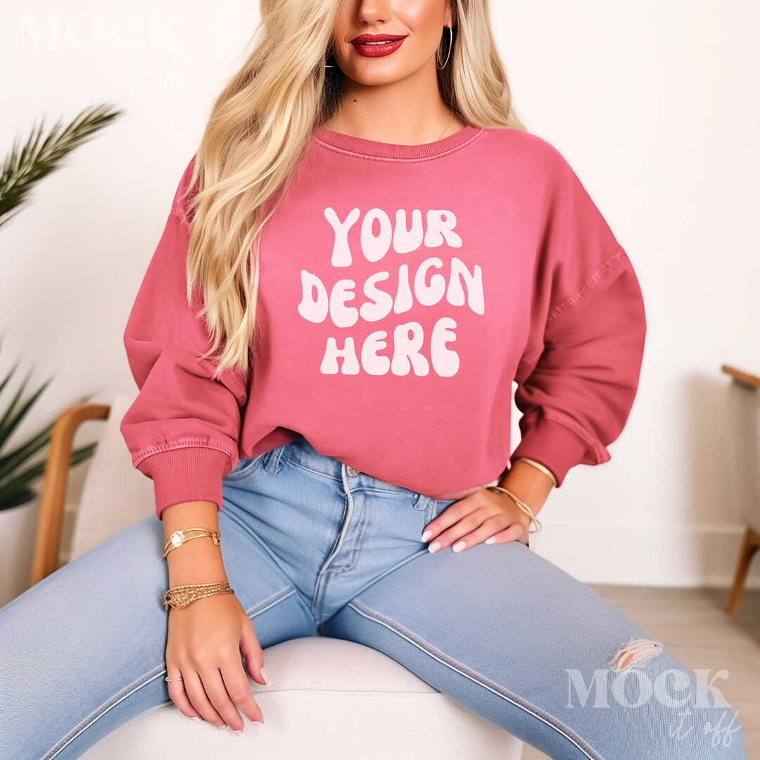 Watermelon Sweatshirt Mockup, Comfort Colors 1566 Sweatshirt Watermelon ...