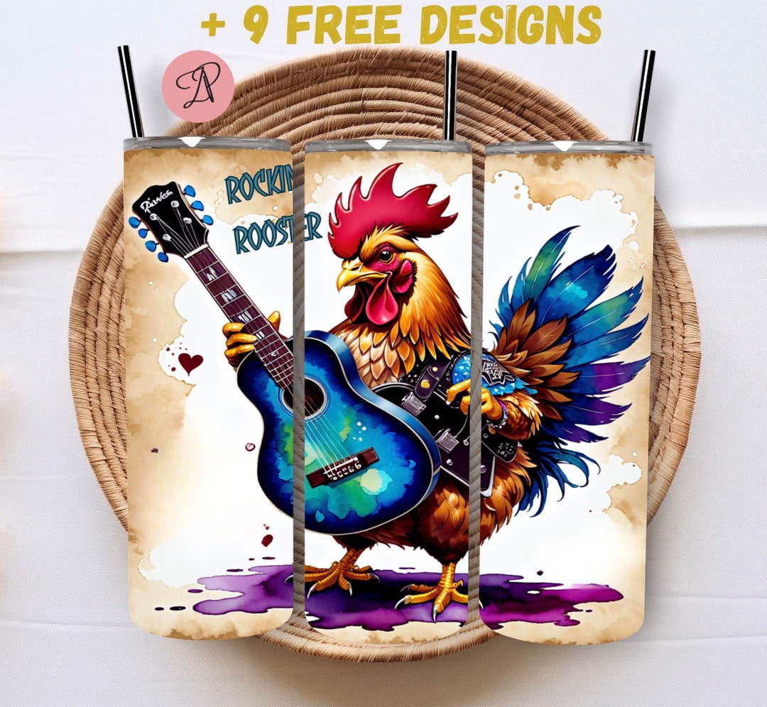 Rooster Tumbler Wrap, Chicken Tumbler Wrap, 20 Oz Skinny Hen Tumbler ...