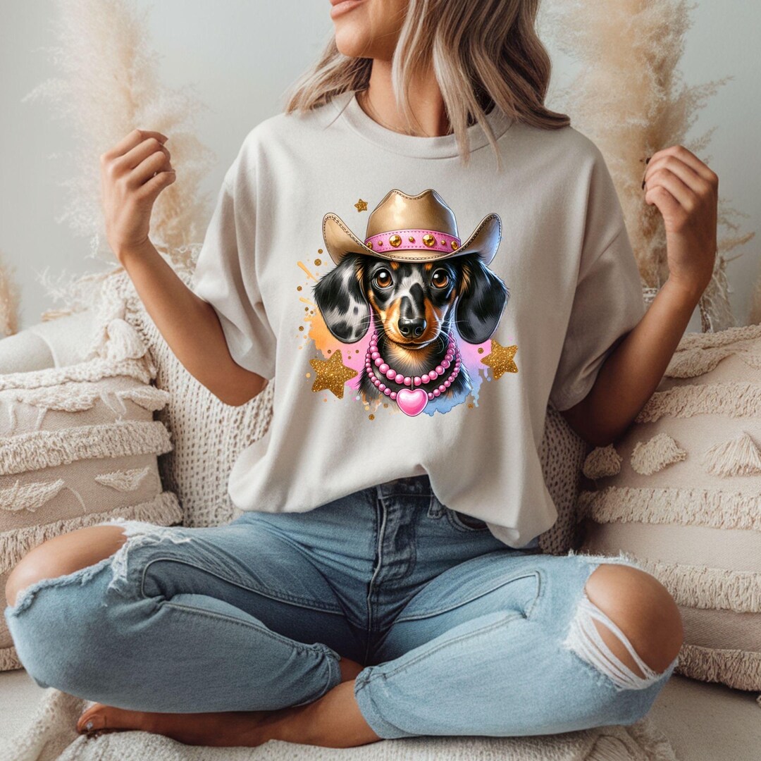 Dachshund Cowboy Hat Png, Cute Western Dog Digital Design, Funny Doxie ...
